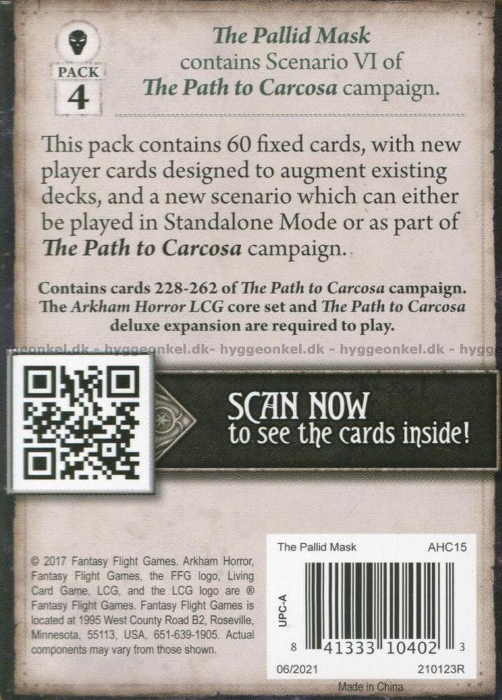 Arkham Horror - The Card Game: The Pallid Mask UDGÅET!!!