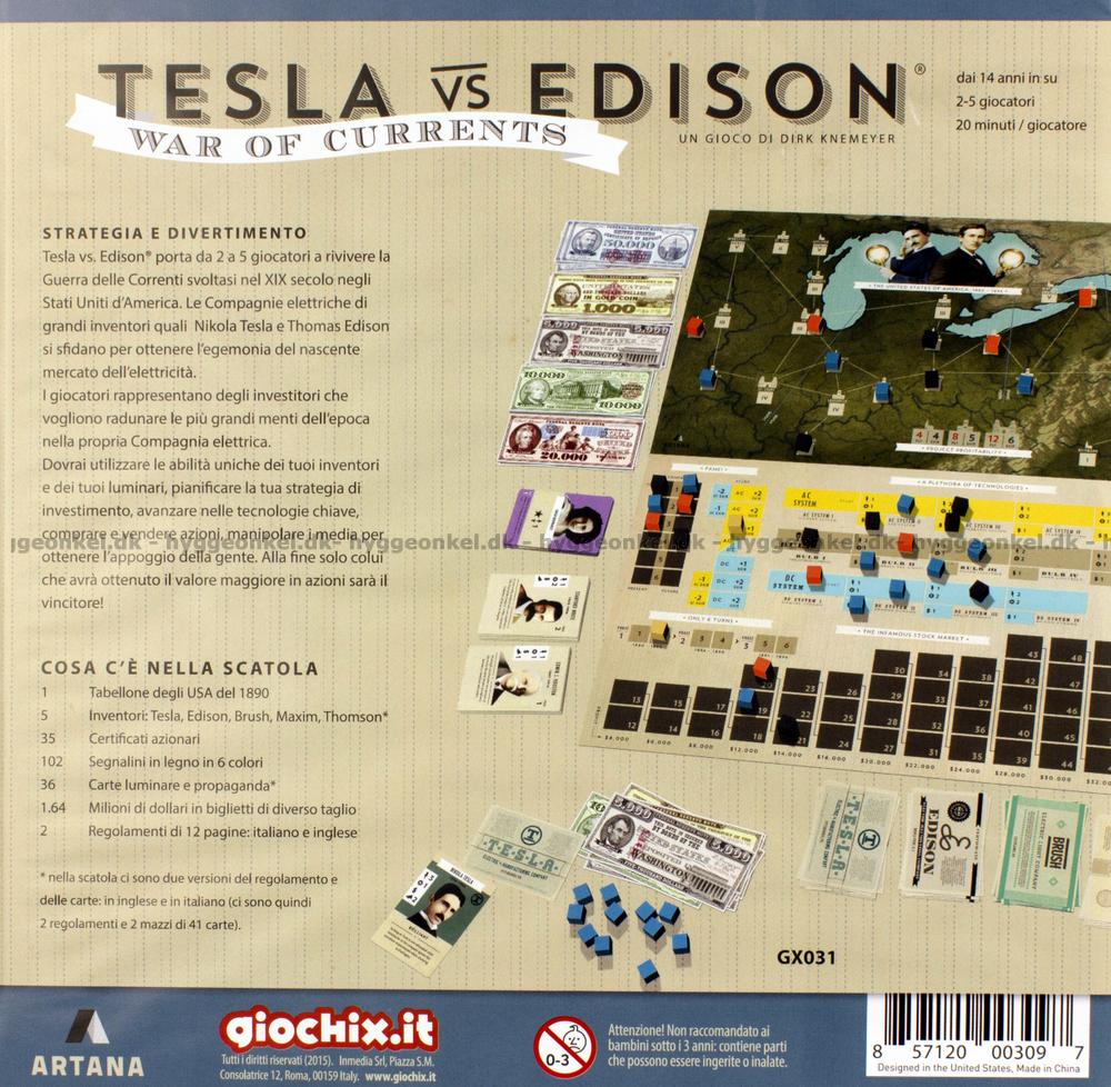 Kjøp Tesla vs. Edison hos Boardgamer. Frakt 99 kr. - 857120003097 UDGÅET!!!