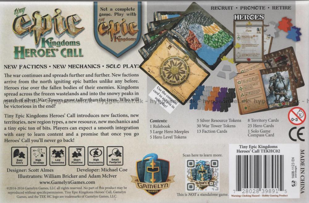 Tiny Epic Kingdoms: Heroes' Call! Frakt 99 kr. - 728028398915 UDGÅET!!!